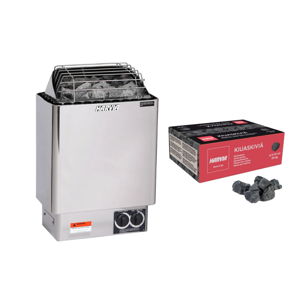 Harvia Kip Sauna Heater Built-In Controls Stainless Steel With Rocks ...